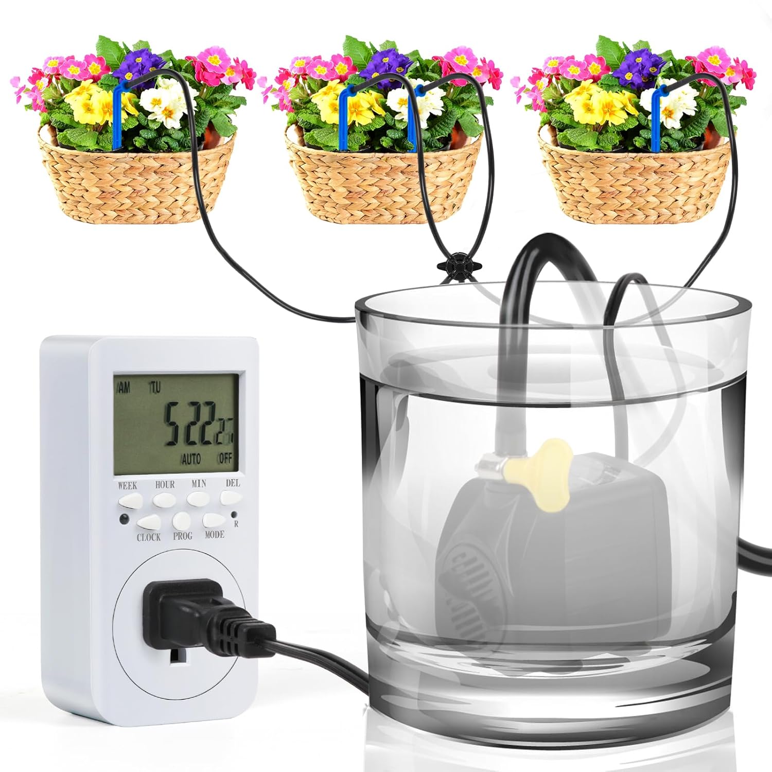 Amazon.com : Sulataya Automatic Watering System with Timer for Potted ...