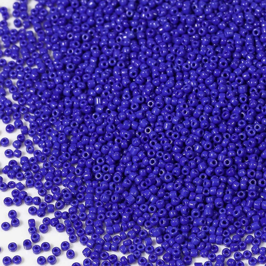 Amazon.com: Tibaoffy Size 12/0 Crafts Glass Seed Beads 2mm Dark Blue ...