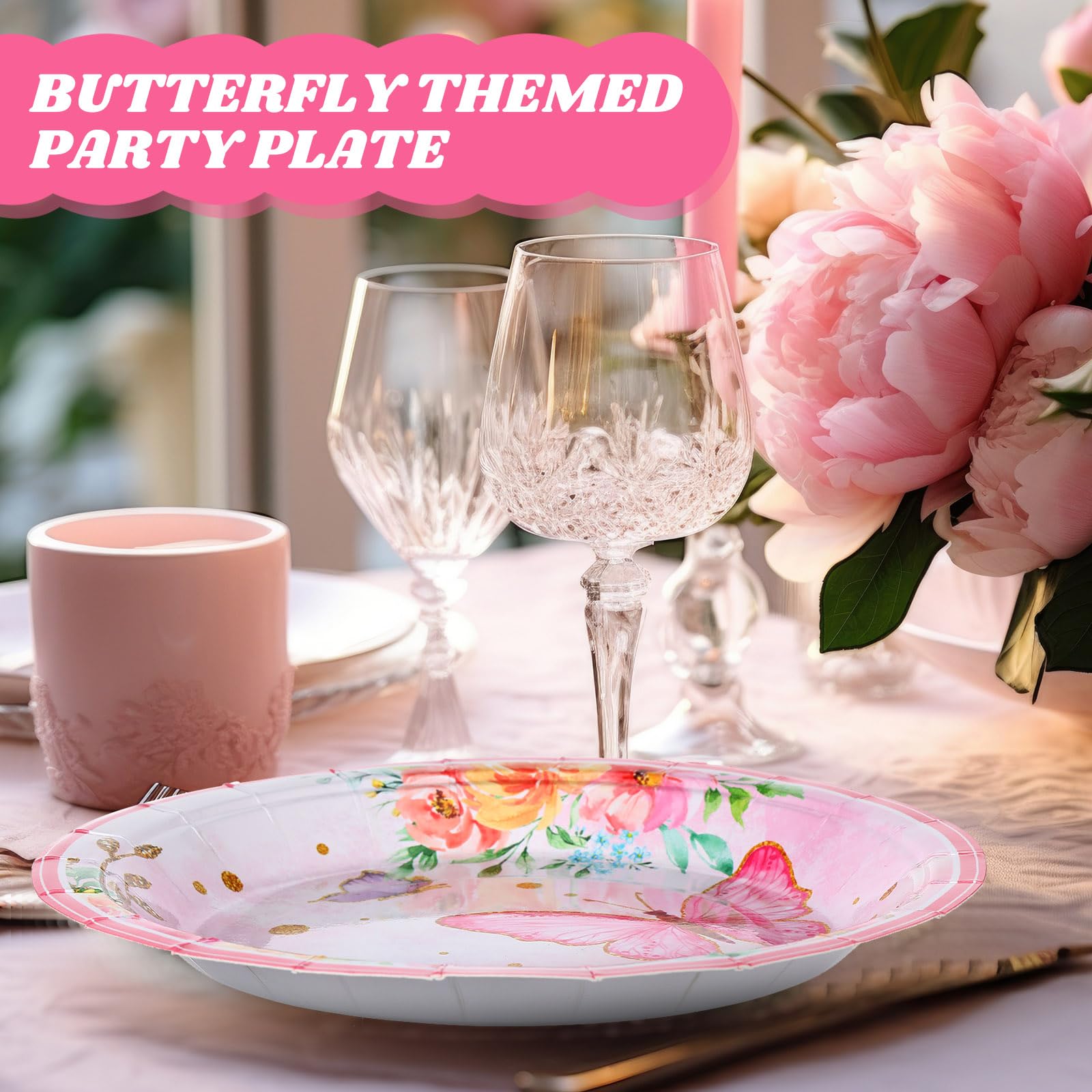 Snapklik.com : 60 Pieces Spring Butterfly Paper Plates Bulk 9 Inch ...