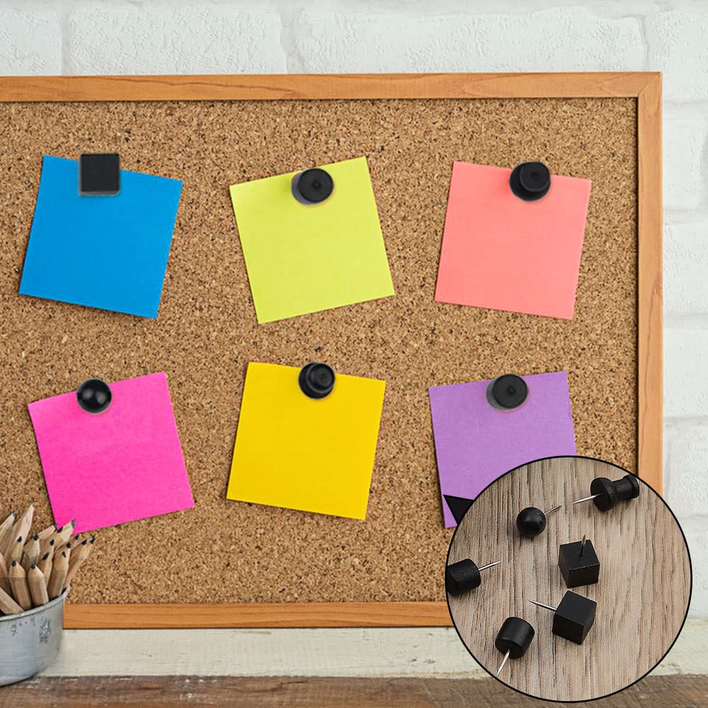 Snapklik.com : 185 Pcs Wood Push Pins 5 Types Wooden Thumb Tacks Wooden ...