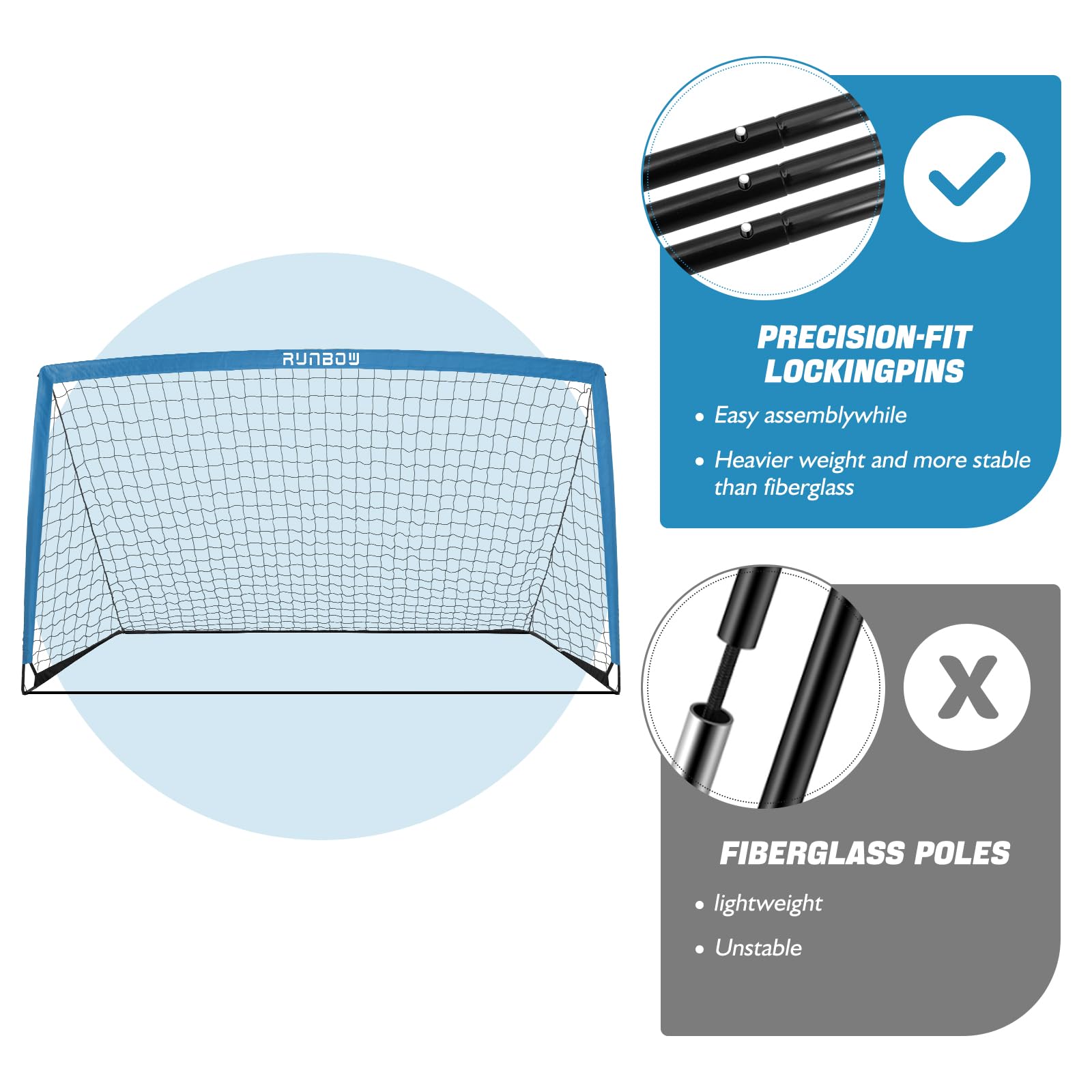 Snapklik.com : RUNBOW 6x4 Ft Metal Frame Soccer Goal For Backyard Adult ...