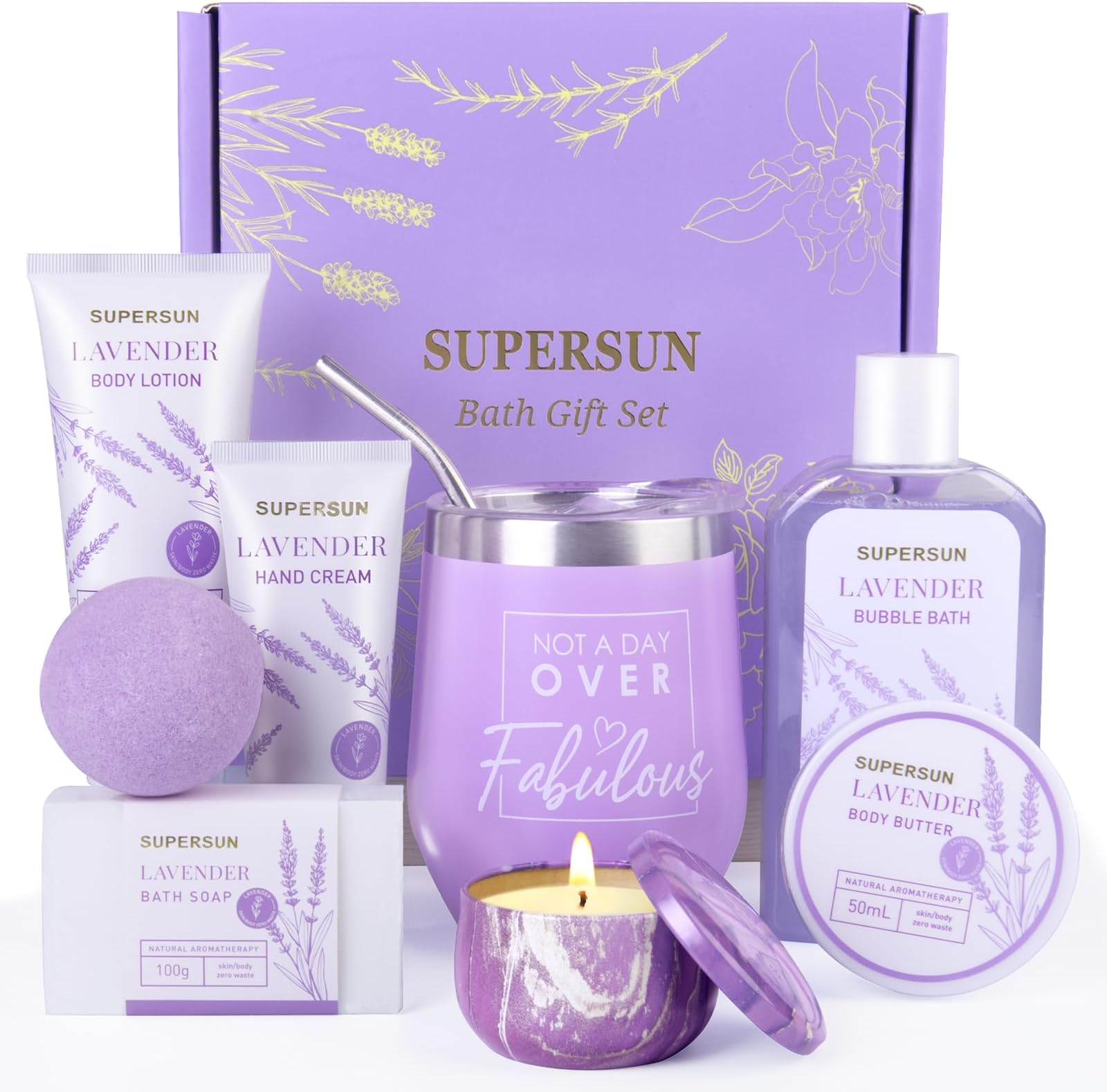 Amazon.com : Gifts for Women, Lavender Spa Gift Basket Set,Unique Gift ...