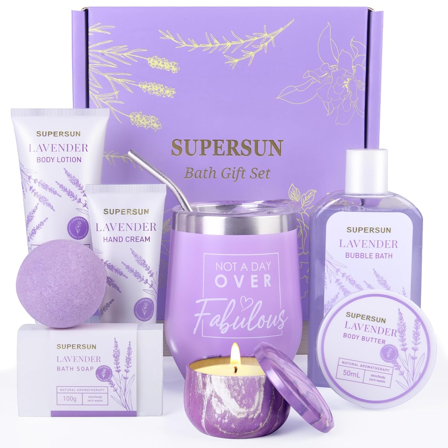 Amazon.com : Gifts for Women, Lavender Spa Gift Basket Set,Unique Gift ...
