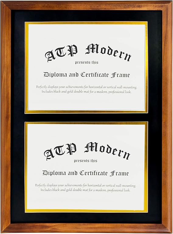 Amazon.com - Walnut Double Diploma Frame - Degree Frame For Bachelors ...