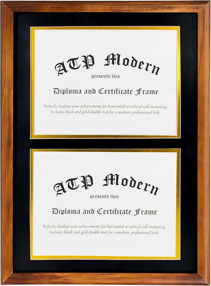 Amazon.com - Walnut Double Diploma Frame - Degree Frame For Bachelors ...