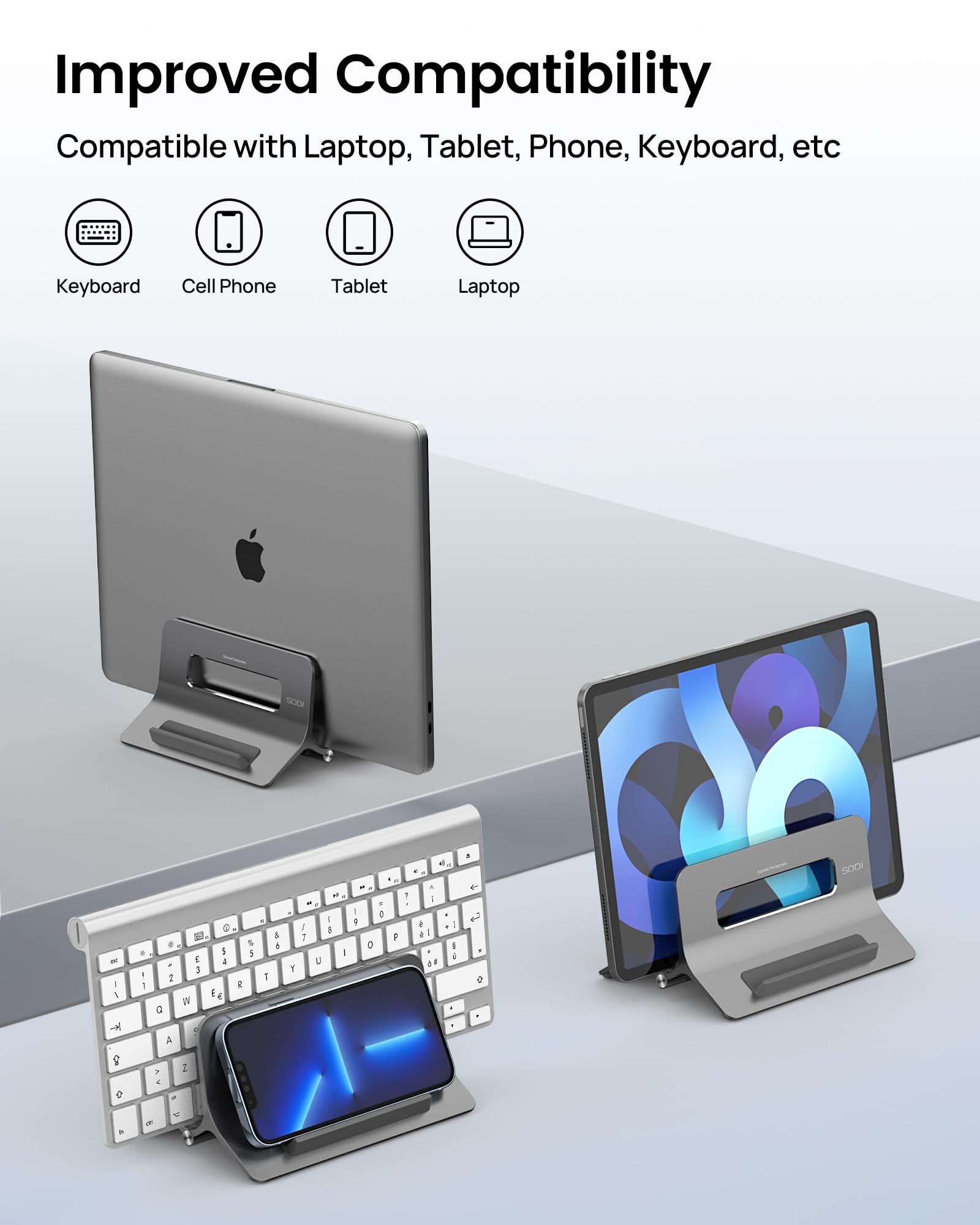 Snapklik.com : SODI Vertical Laptop Stand For Desk, Gravity Auto Lock ...