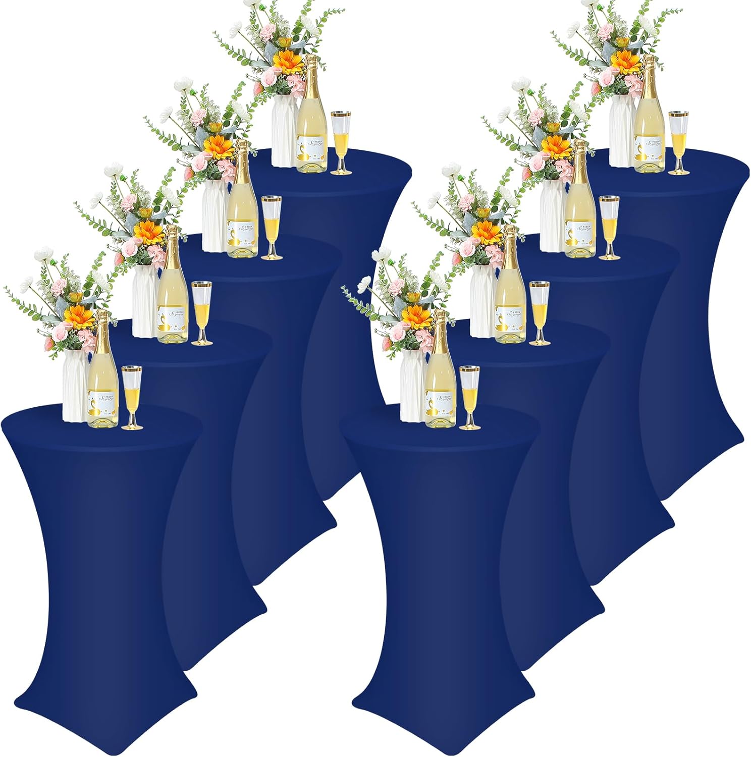 Amazon.com: Tegeme 8 Packs 32 x 43 Inch Cocktail Spandex Table Covers ...