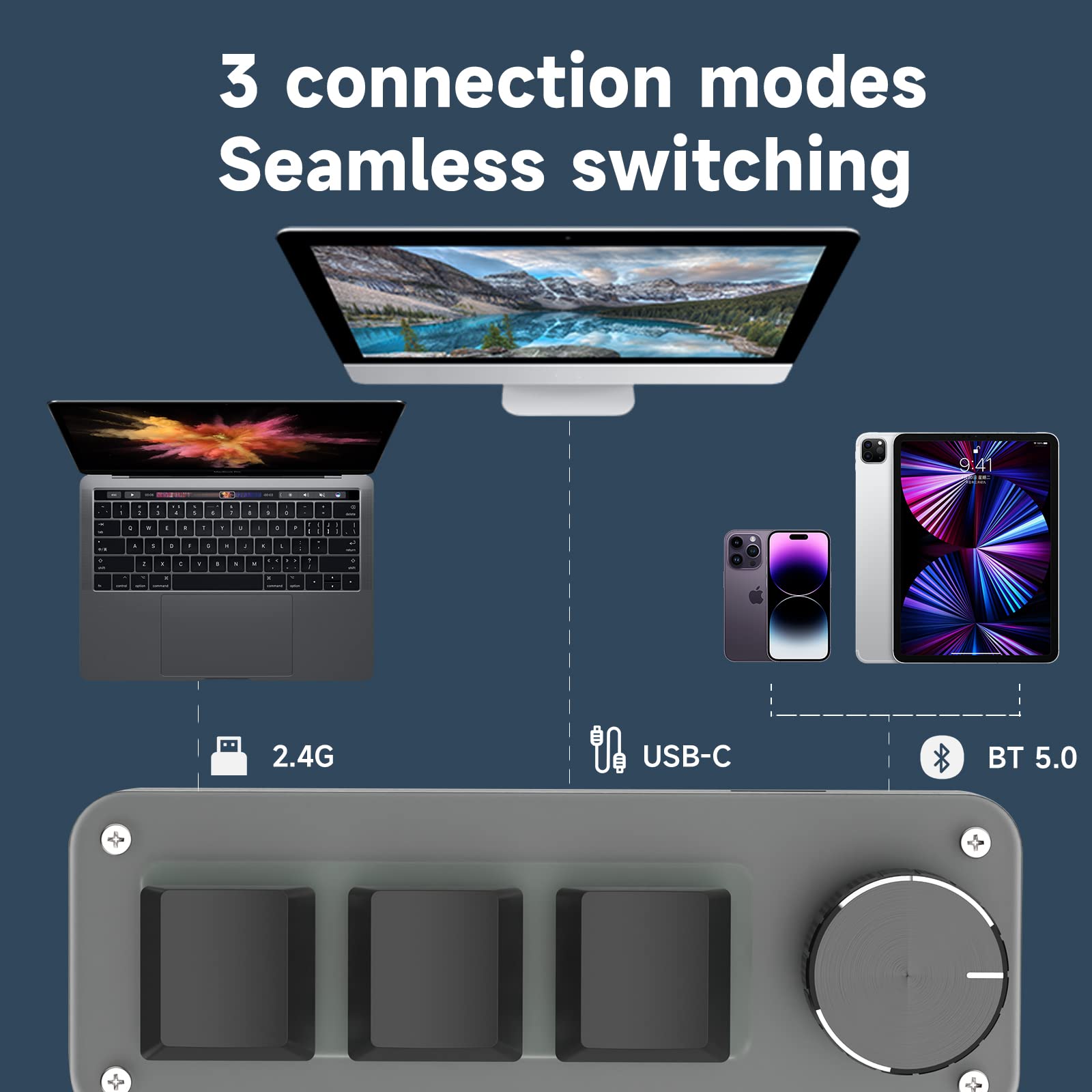 Snapklik.com : BRIMFORD USB Mini 3-Key Keypad, Programming Macro Pad