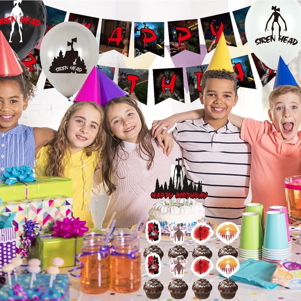 Siren Head Birthday Decorations Set Siren Head Game Theme Party ...