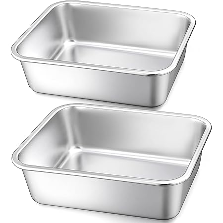 Amazon.com: Lasagna Pan Set of 2, E-far Deep Stainless Steel Baking ...
