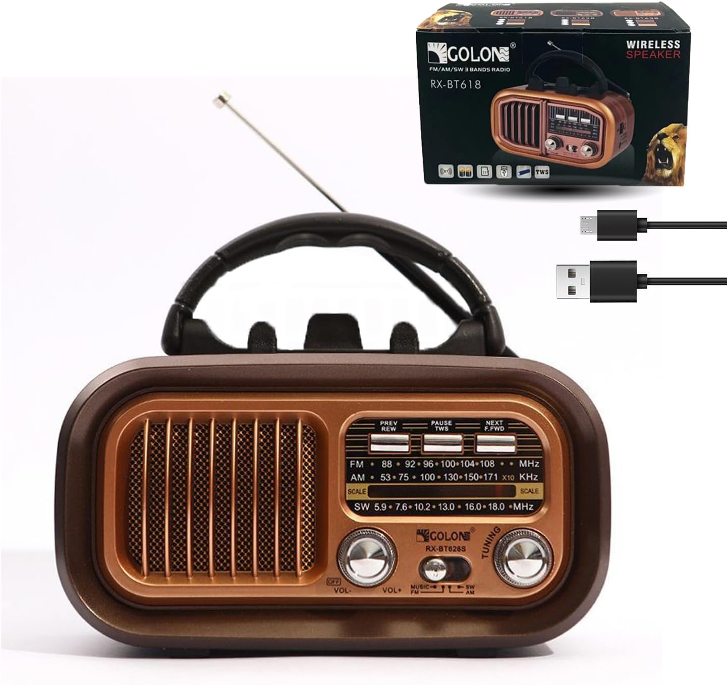 GMK Altavoz de Radio Retro Portátil, Radio Vintage Bluetooth ...