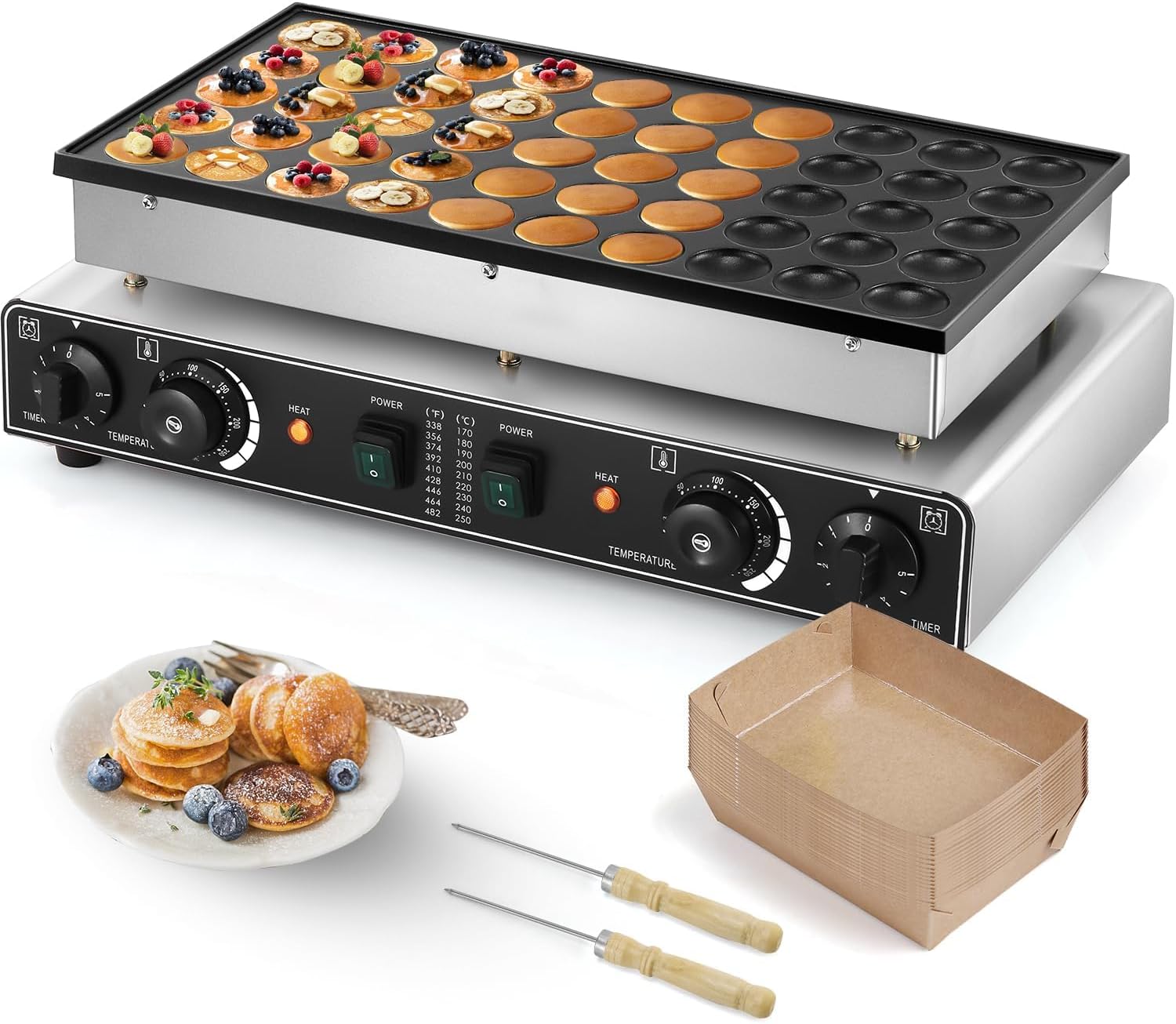 Amazon.com: 50PCS Mini Dutch Pancake Baker, 110V 1900W Commercial ...