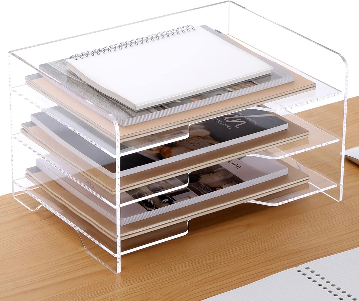 Amazon.com: SANRUI Acrylic Paper Organizer Letter Tray for Desk, 3 Tier ...