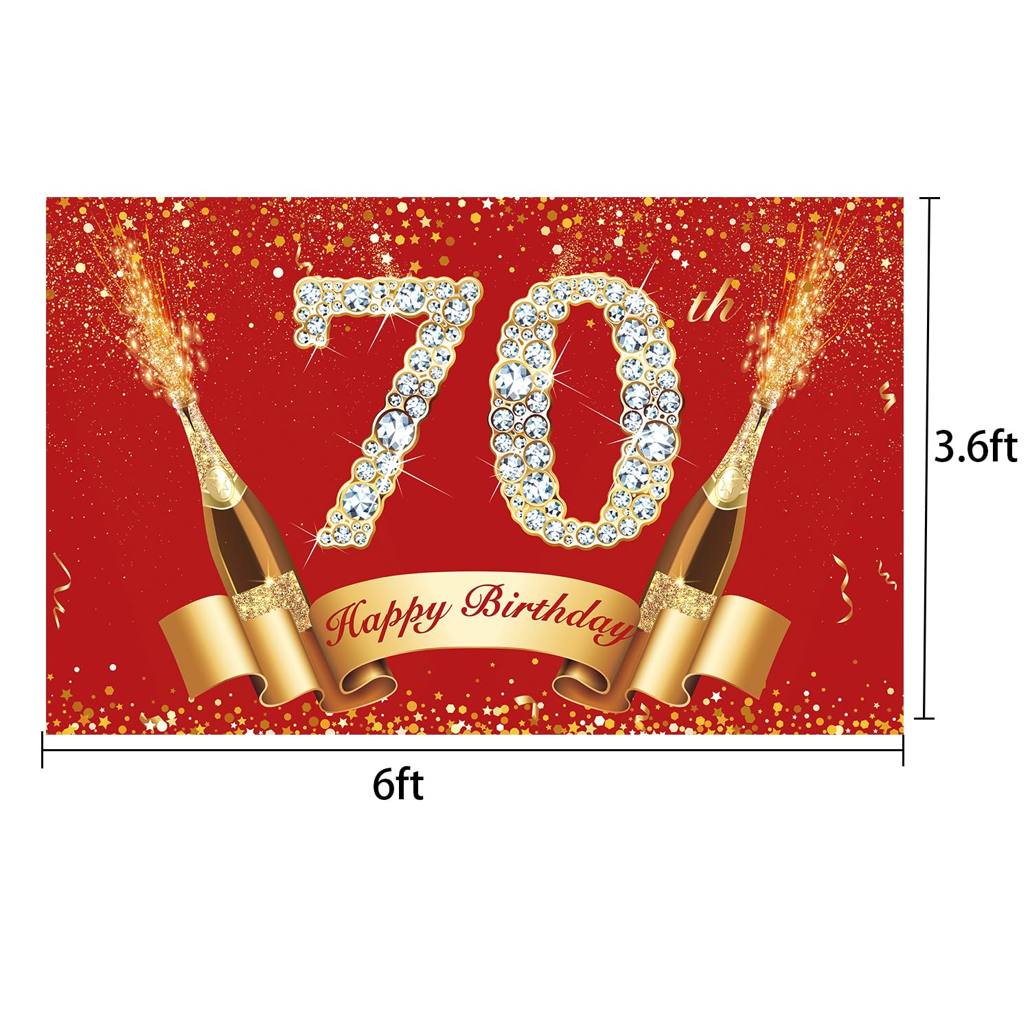 Red And Gold 70th Birthday Happy, Fabulous 70th Birthday Dra. Sonia