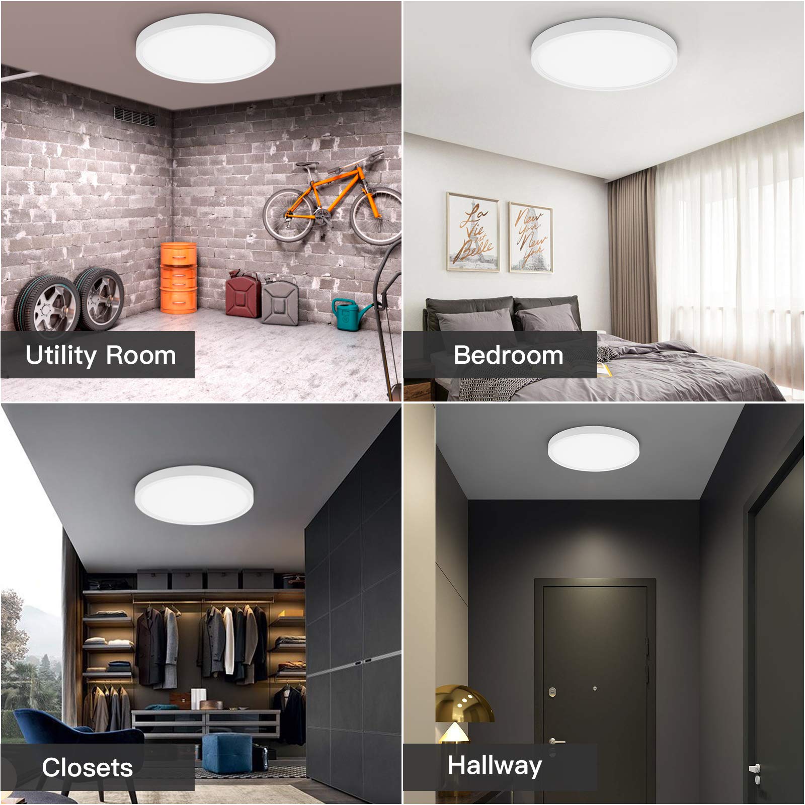Snapklik.com : Ocioc LED Flush Mount Ceiling Light, 89inch 18W 5000K ...