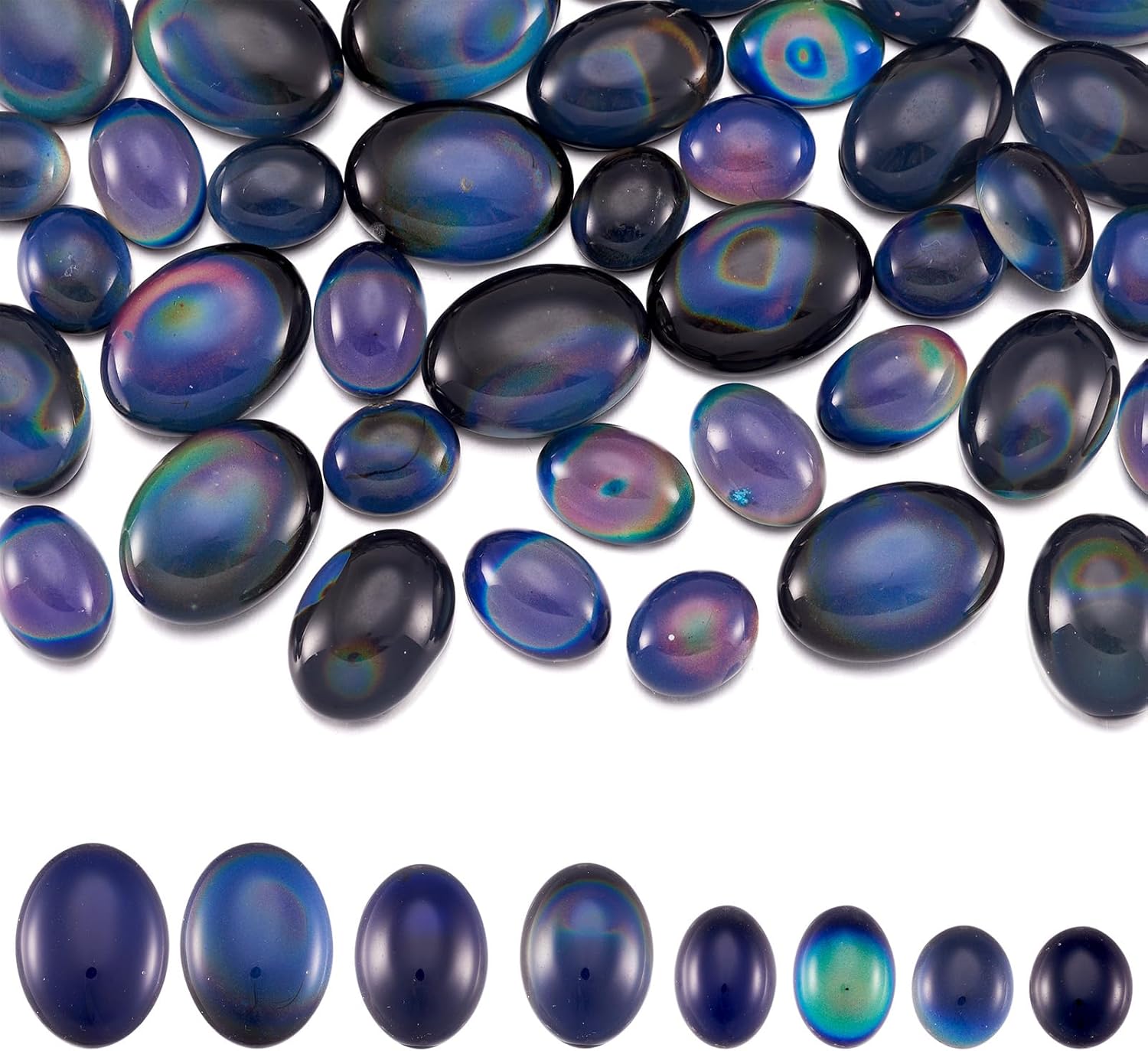 Amazon.com: Sparkeads 40pcs Changing Color Mood Cabochons Temperature ...