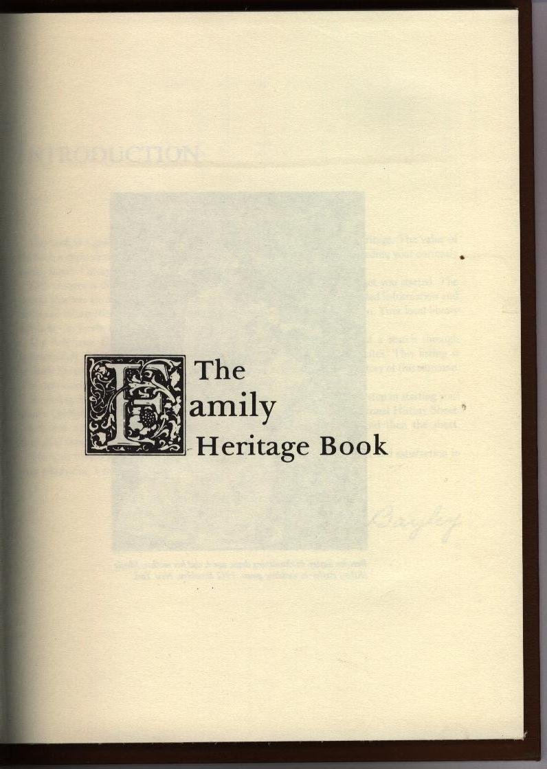 The Family Heritage Book for the Ancestry Tree of Family Name "RODE ...