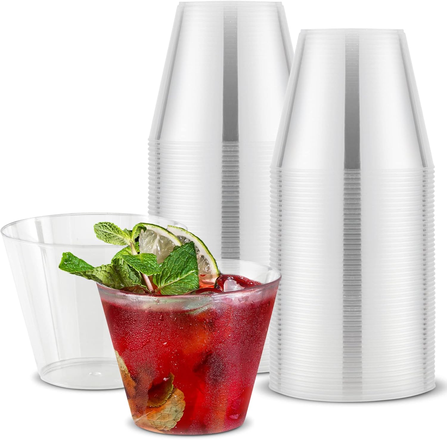 Amazon.com: Stock Your Home 9 oz Clear Disposable Plastic Cups (100 ...