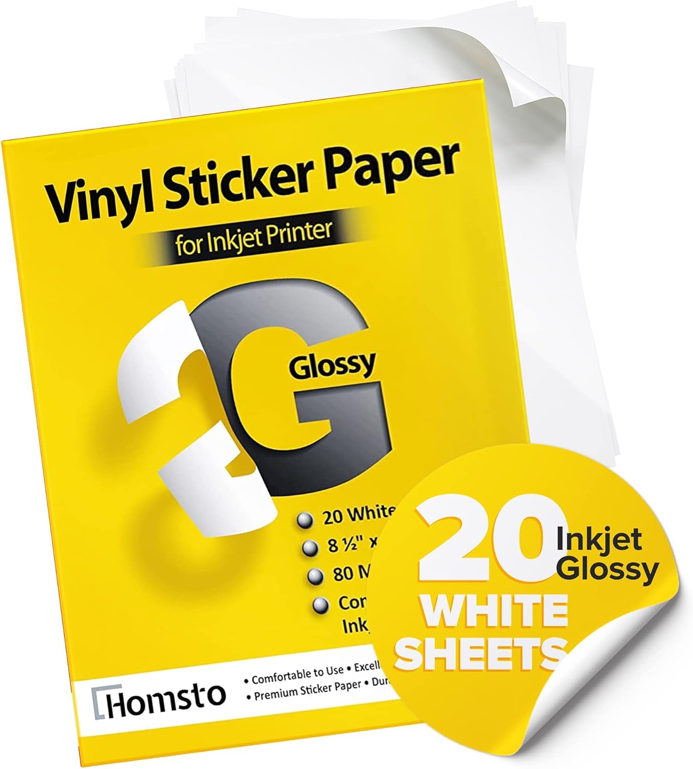 Premium Printable Vinyl Sticker Paper for Inkjet Printer - Make ...