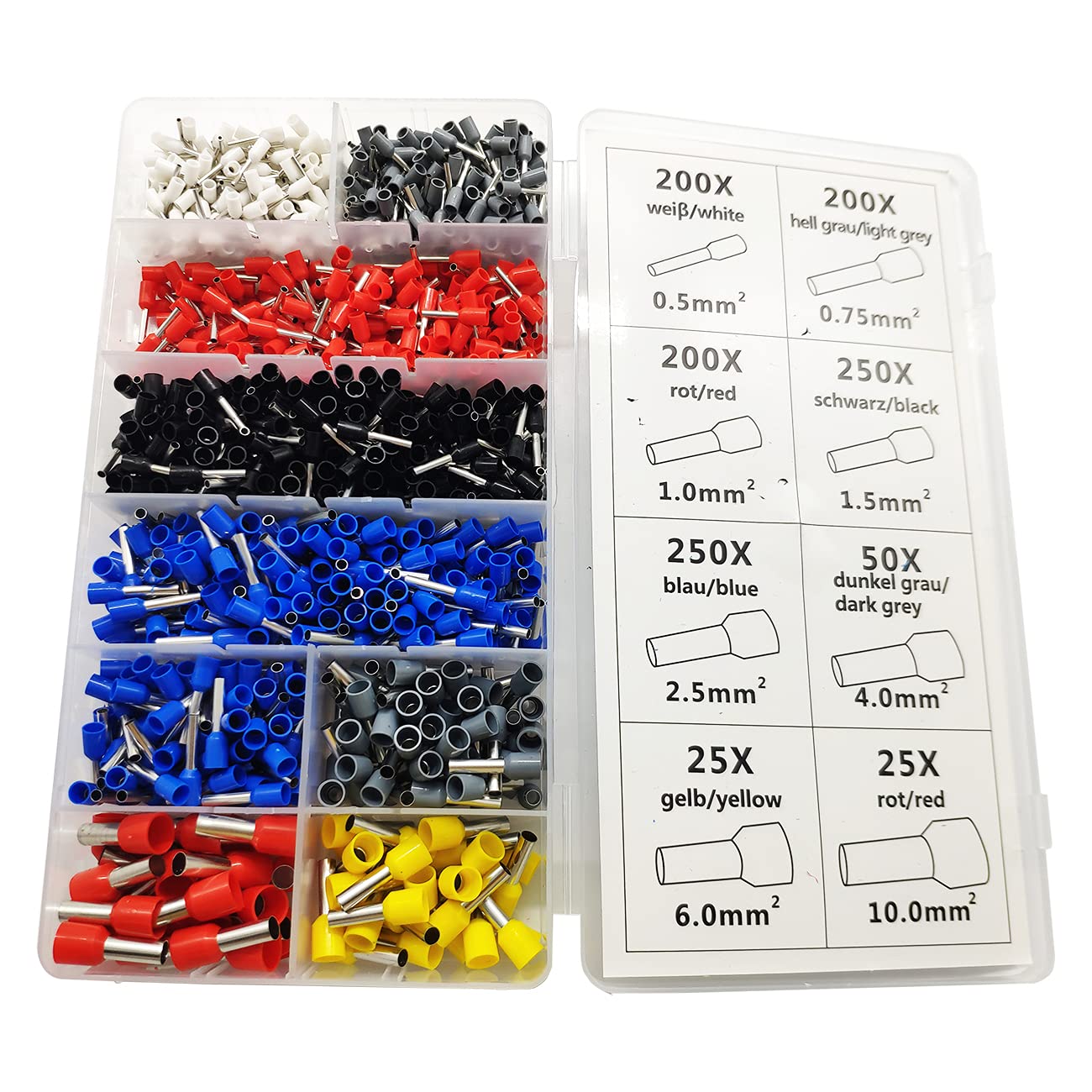 Buy GSKMOTOR 1200pcs Wire Ferrules Terminals Kit, Wire Ferrules ...