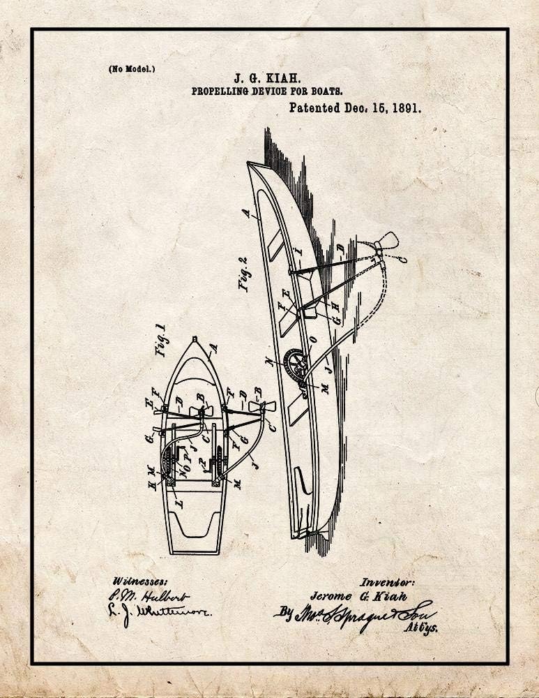 Amazon.com: Propelling Device For Boats Patent Print Old Look with ...