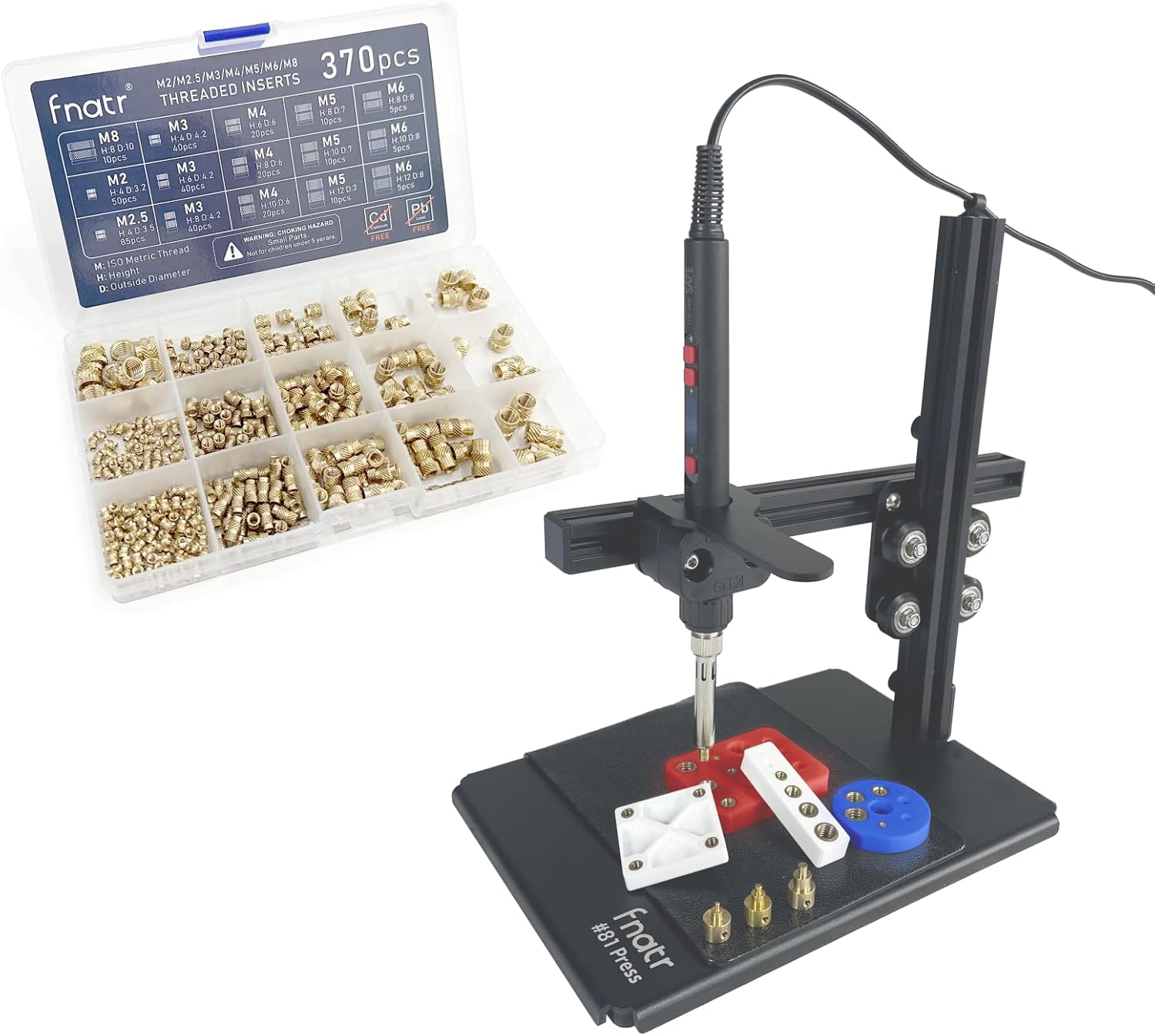 Amazon.com: FNATR Heat Set Insert Tool with 370PCS Threaded Inserts ...