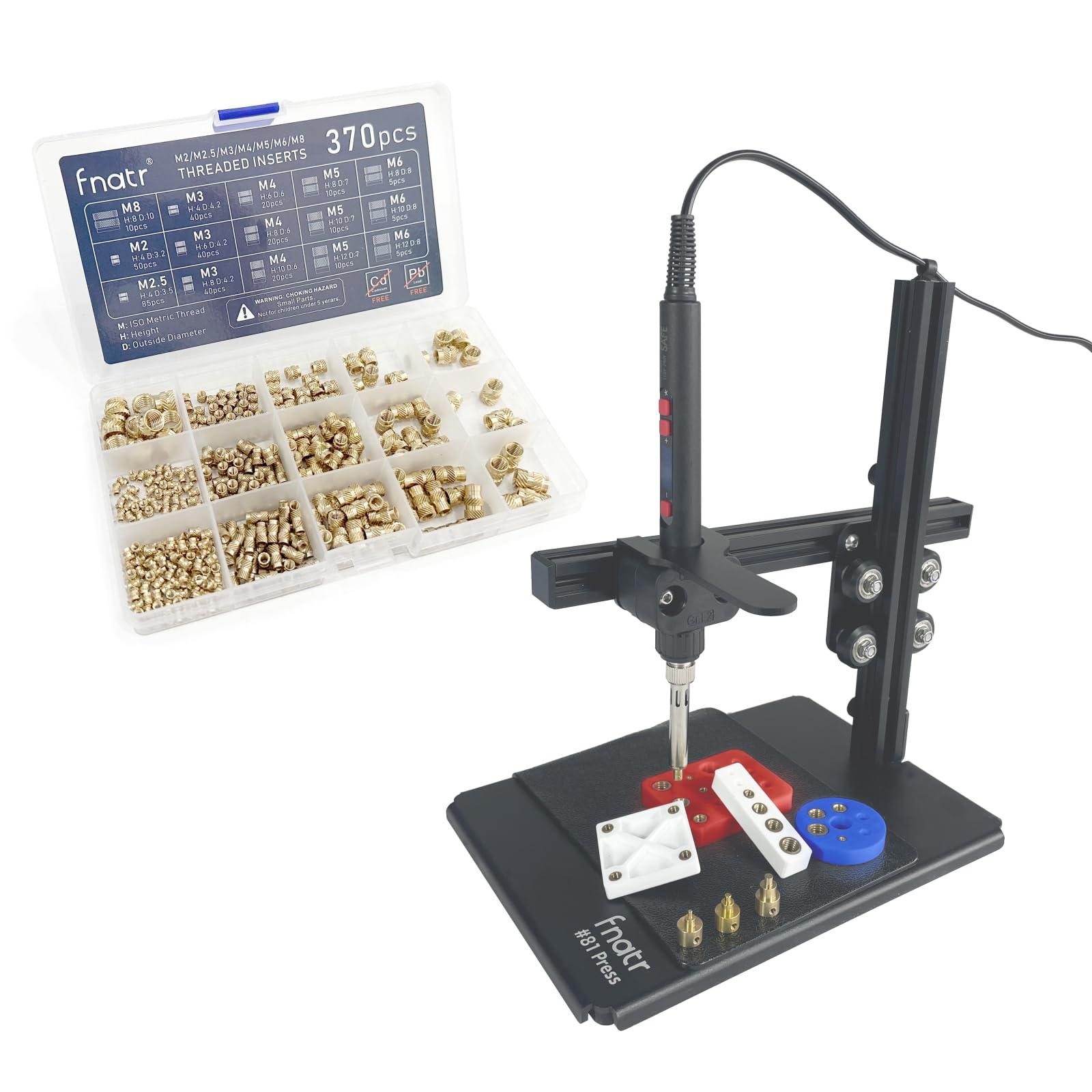 Amazon.com: FNATR Heat Set Insert Tool with 370PCS Threaded Inserts ...