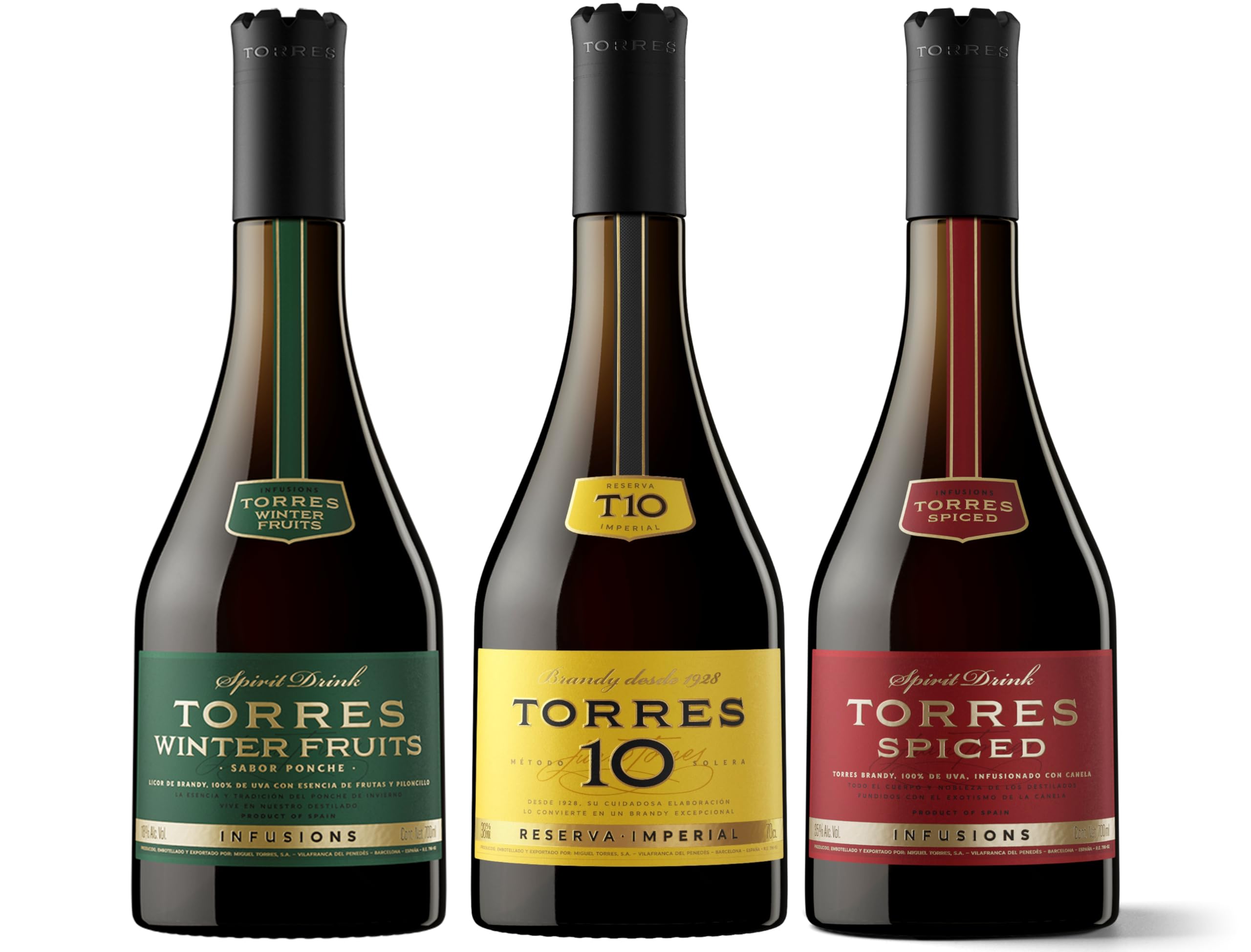 Tripack Brandy Torres 10 + Torres Winter Fruits + Torres Spiced 700 ml ...
