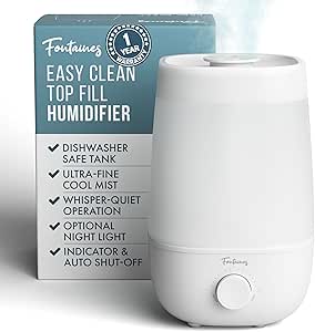 Amazon.com: Fontaines Luxury Top-Fill Cool Mist Humidifier - 360° Ultra ...