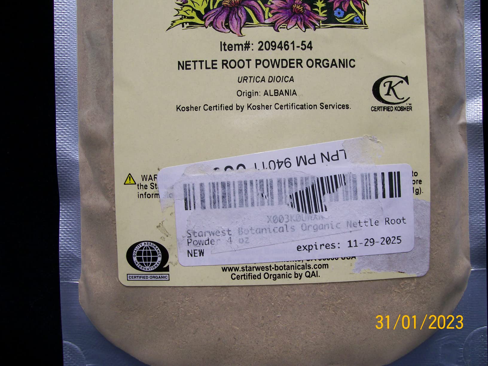 Amazon.com: Starwest Botanicals Organic Nettle Root Powder 4 oz ...