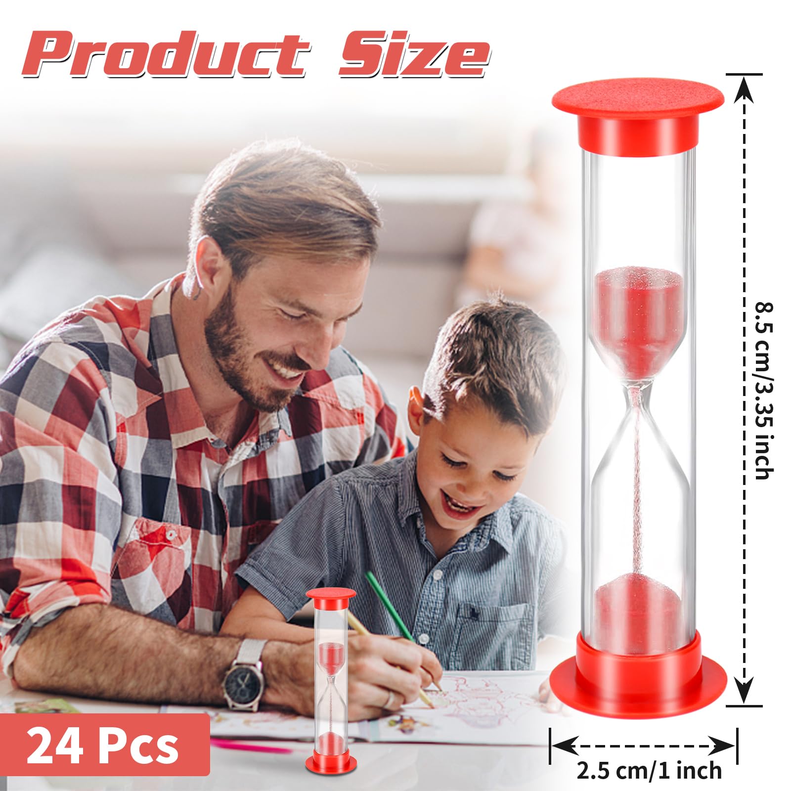 Snapklik.com : 24 Pcs 5 Minute Sand Timer Plastic Sand Timer Mini ...