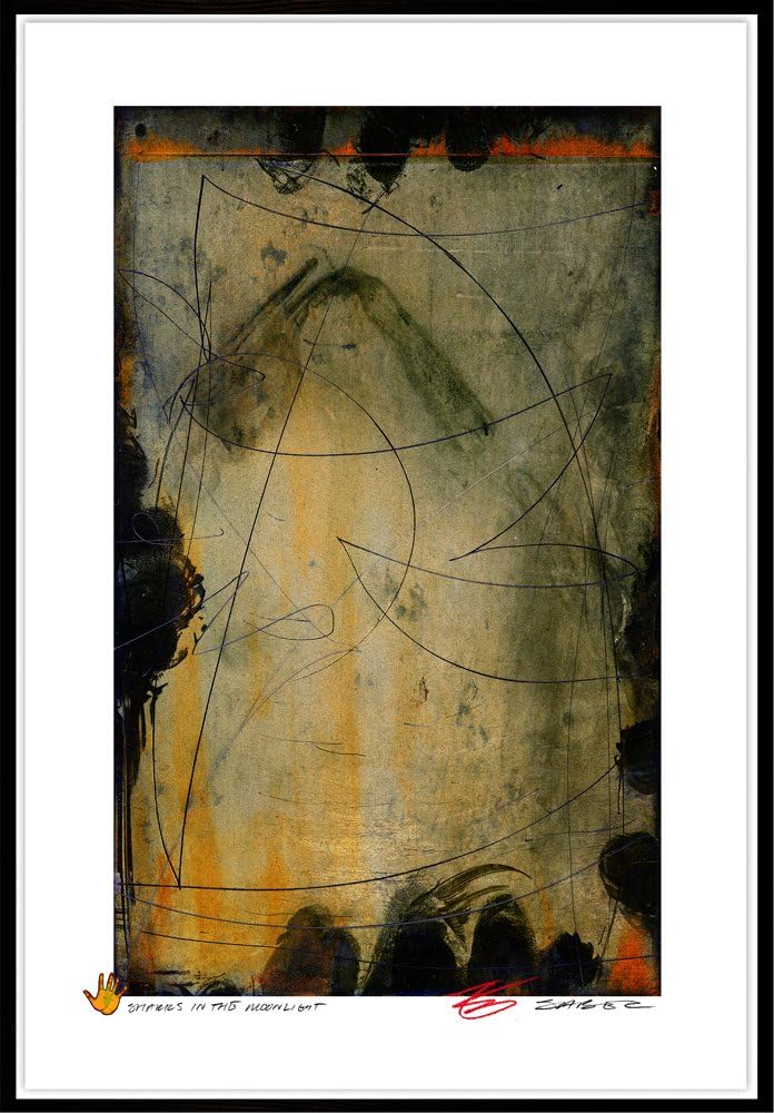 Amazon.com: 54X36 Black Lacquer SHARKS IN THE MOONLIGHT : CHARLES SABEC ...