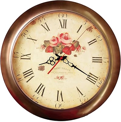 Amazon.com: Bernhard Products Vintage Brown Wall Clock Silent Non ...