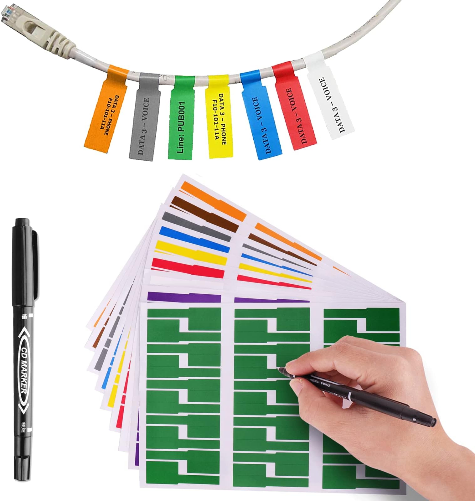 Amazon.com: Dotz Office Jumbo Cord Identifiers – Pack of 5 Cable ...