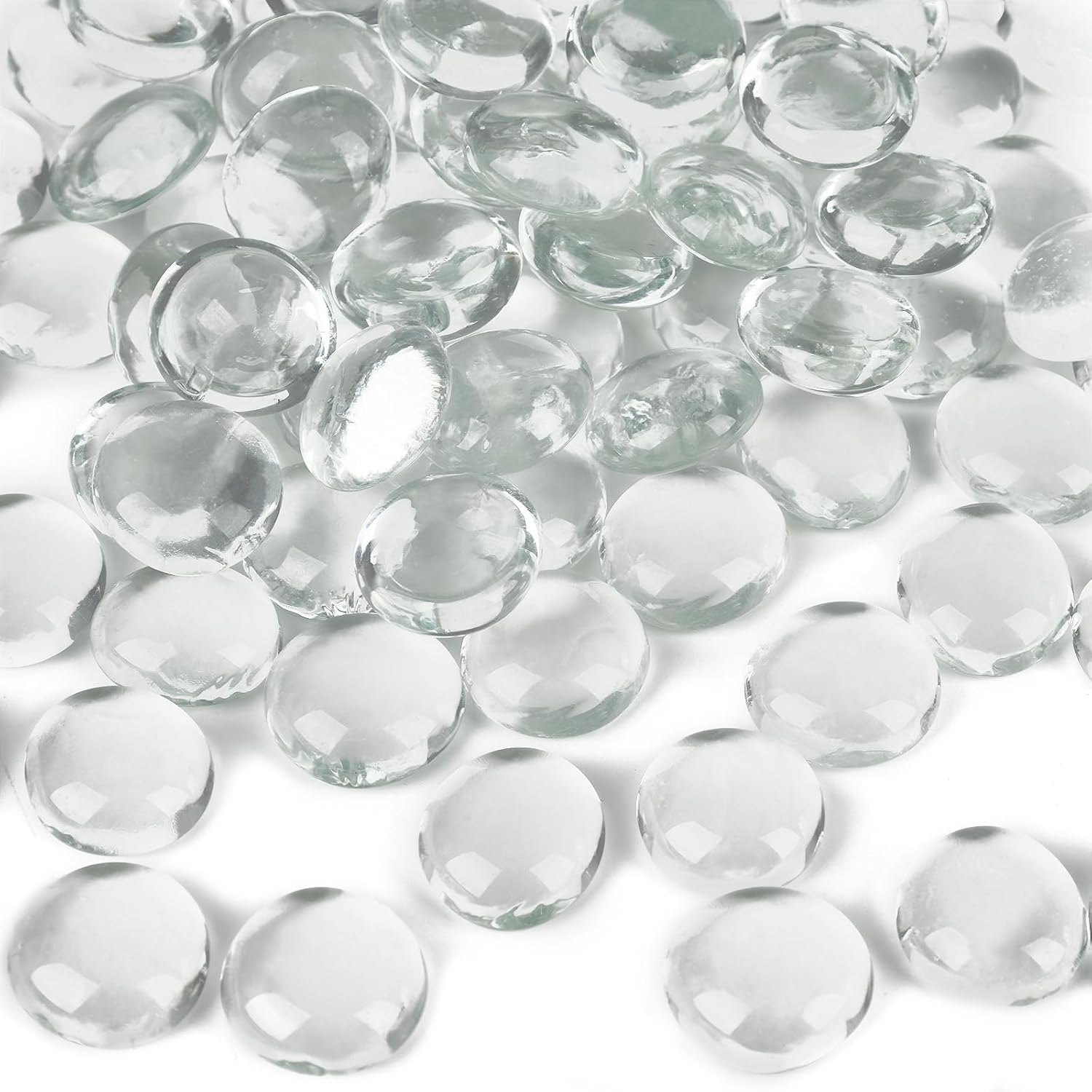 Amazon.com: DomeStar 1LB Glass Beads, Clear Flat Glass Marbles, Vase ...