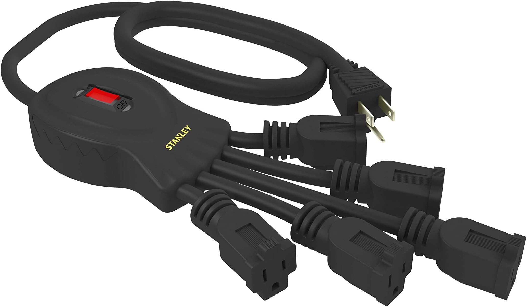Stanley 31503 PowerSquid 5 Outlet Flexible Outlet Multiplier, Black ...