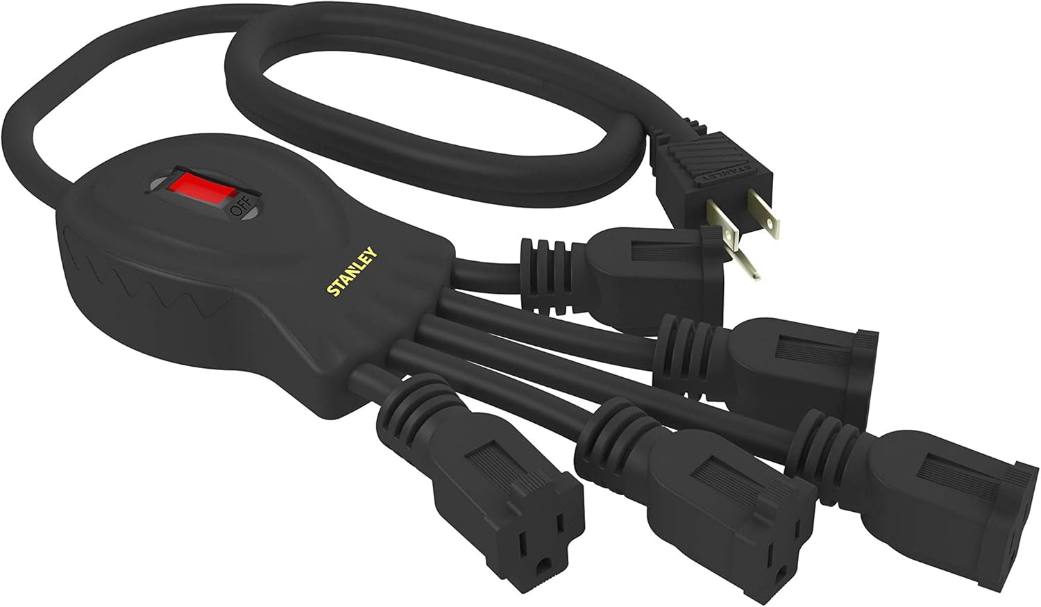 STANLEY 31503 PowerSquid 5-Outlet Cord Multiplier (Black) - Power ...