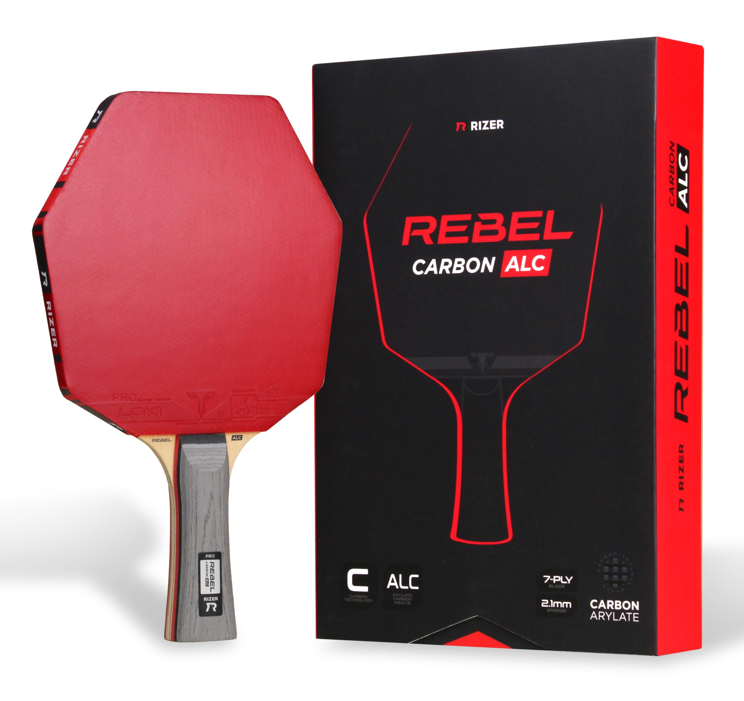 RIZER Rebel Carbon ALC Professional Ping Pong Paddle with Carbon | 7 ...