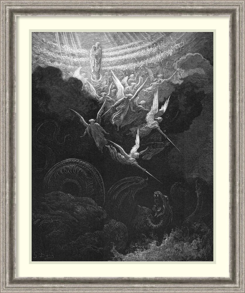 Buy Framed Art Print 'Archangel Michael and his angels fighting the ...