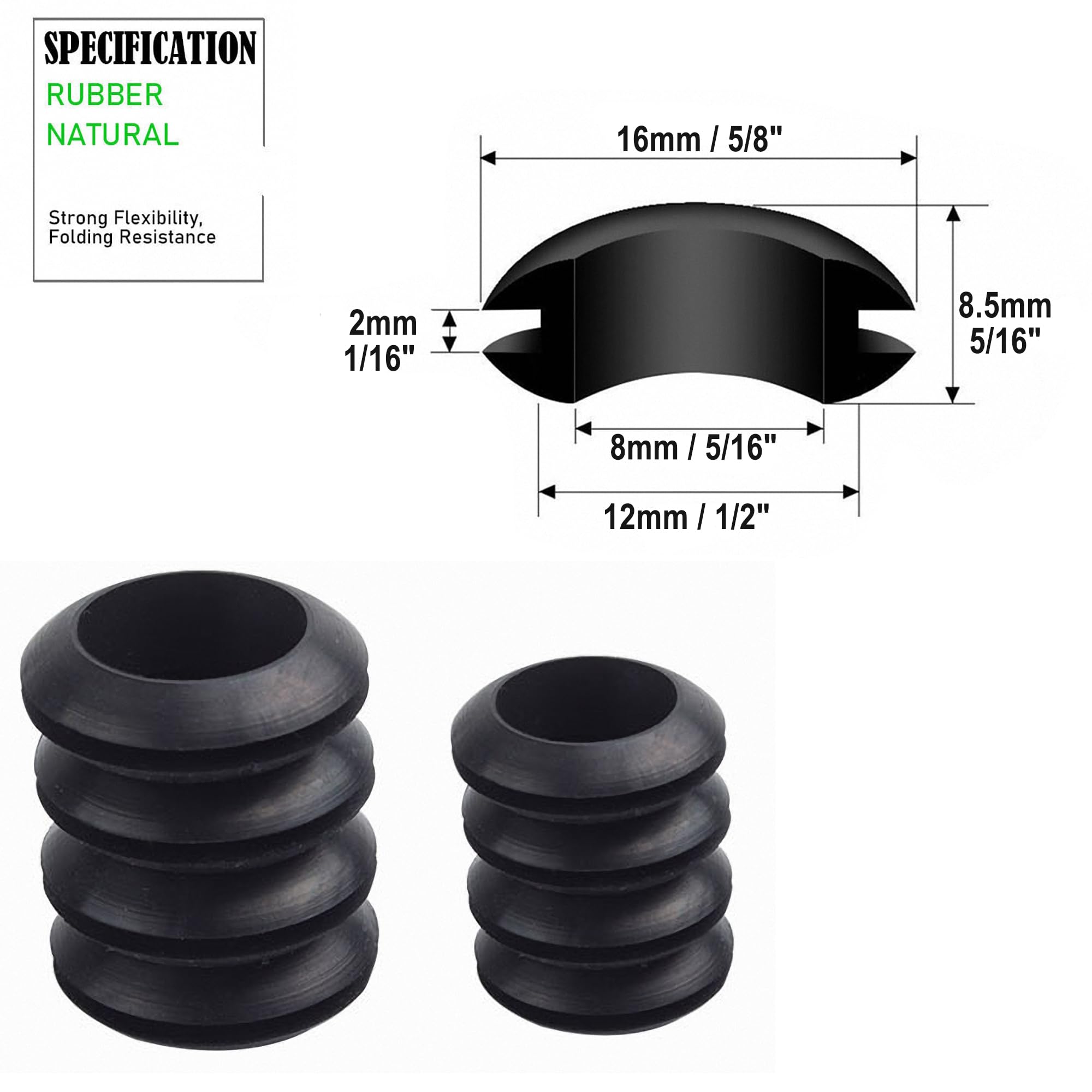 Snapklik.com : EASYEAH 1/2 Inch Rubber Grommet, 1/2" Drill Hole Rubber ...