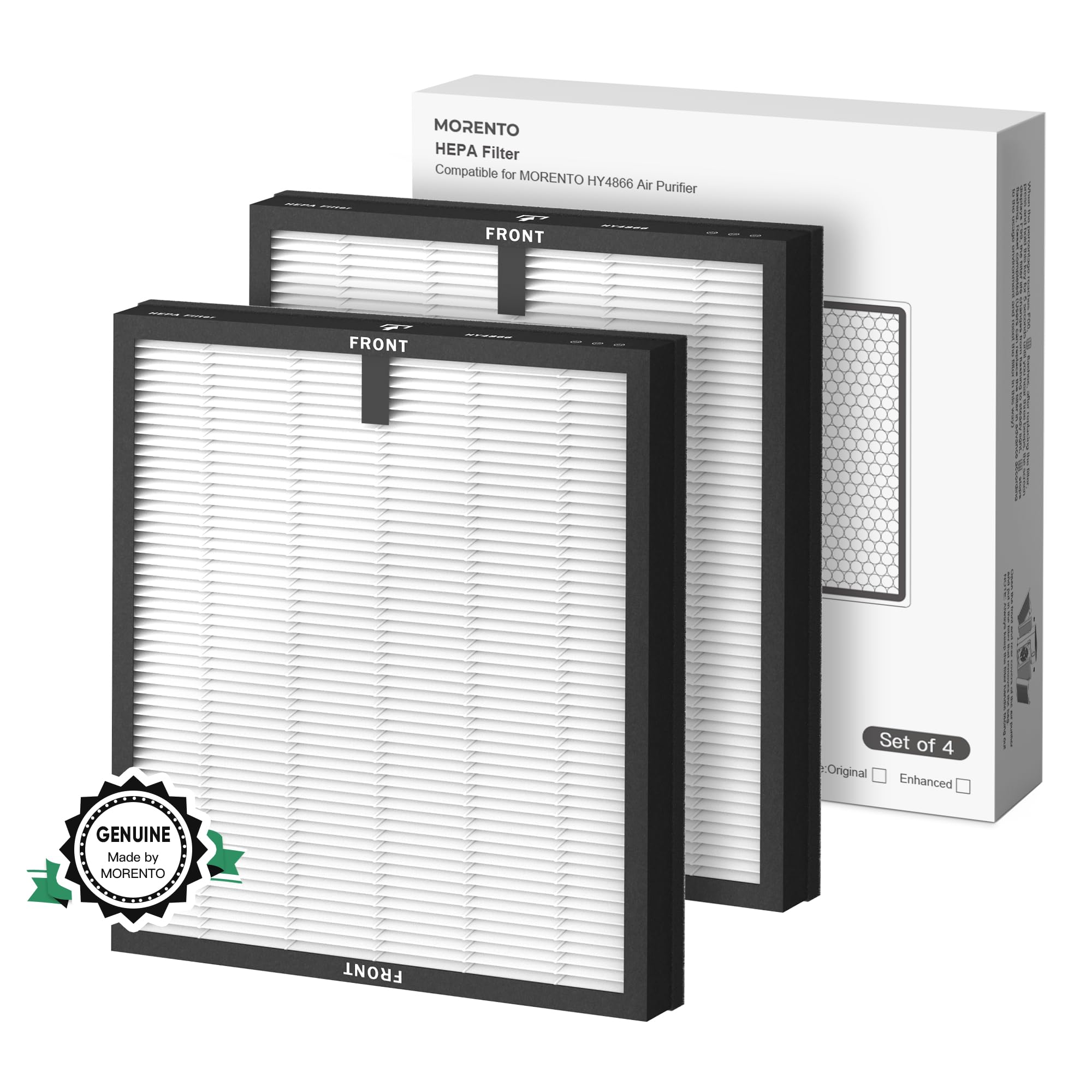 Amazon.com: MORENTO 4 Pack HY4866 Genuine Air Purifier Replacement ...