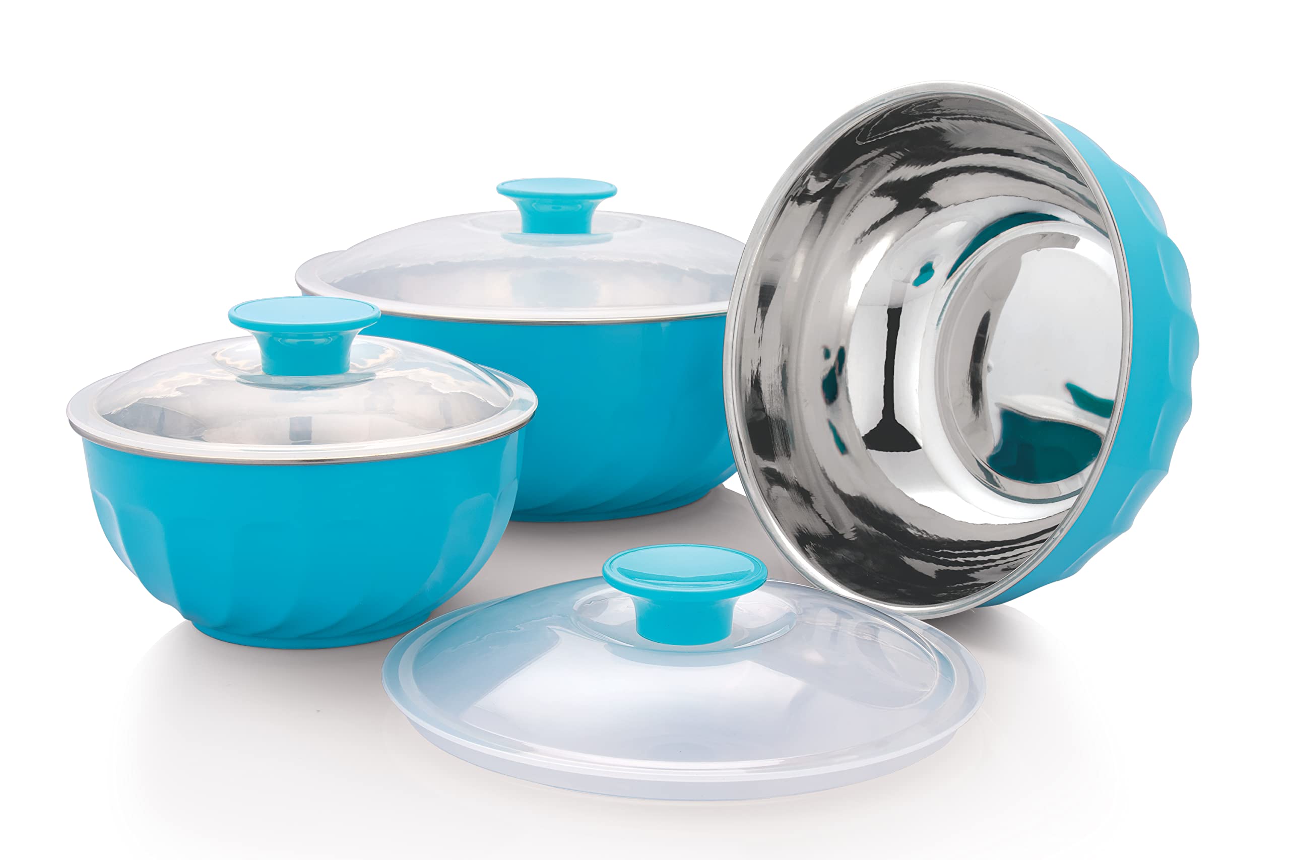 Buy Nescro Mixing & Serving Microwave Safe Stainless Steel Bowl 3 Pcs ...