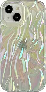 Amazon.com: Caseative for iPhone 15 Case,Pleated Water Ripple Chrome Wave Pattern Soft Phone ...