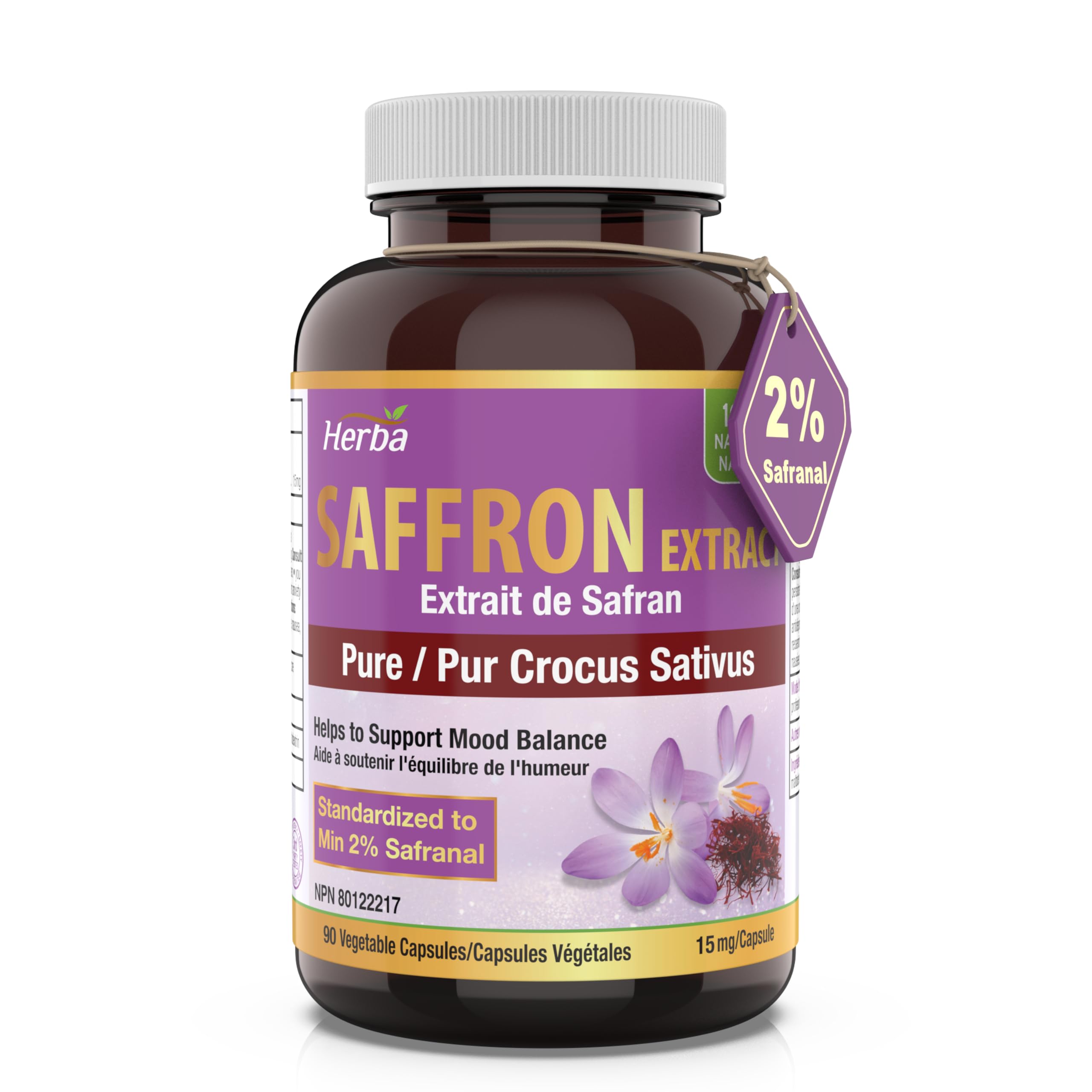 Herba Saffron Supplement – 90 Capsules | Saffron Extract Standardized ...
