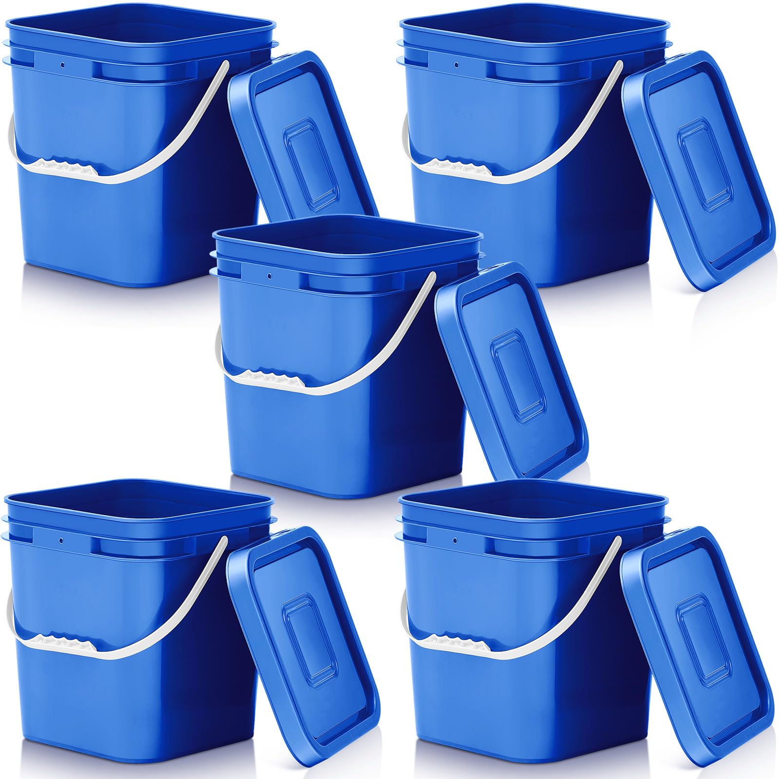 Snapklik.com : Mumufy 5 Pcs 3.5 Gallon Square Food Grade Bucket