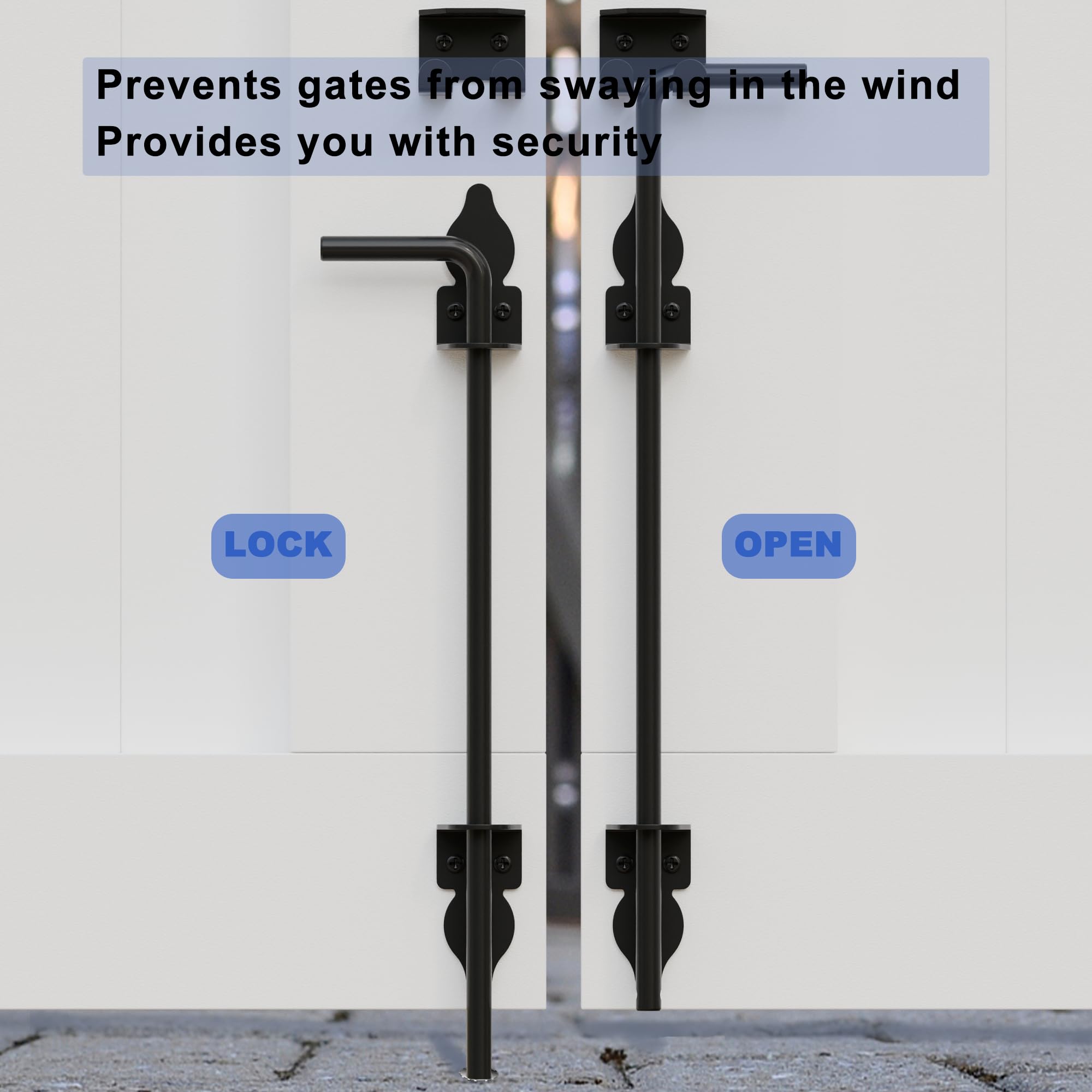 Snapklik.com : Heavy Duty Cane Bolt - 18" Gate Drop Rod For Vinyl Fence ...