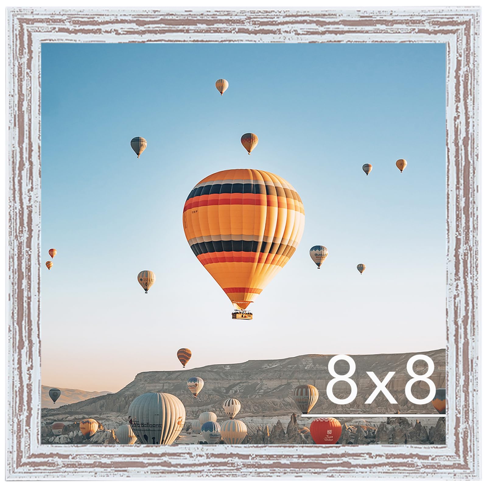 Amazon.com - JCJMY 8x8 Picture Frame Rustic White for Wall Hanging or ...