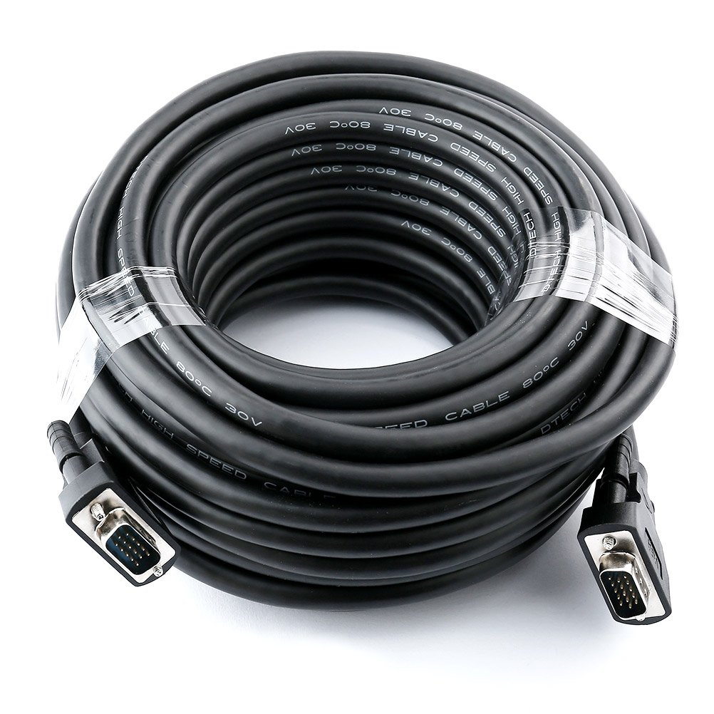 DTech 50 Feet Vga Monitor Cable Male to Male Cord 1080p High Resolution ...