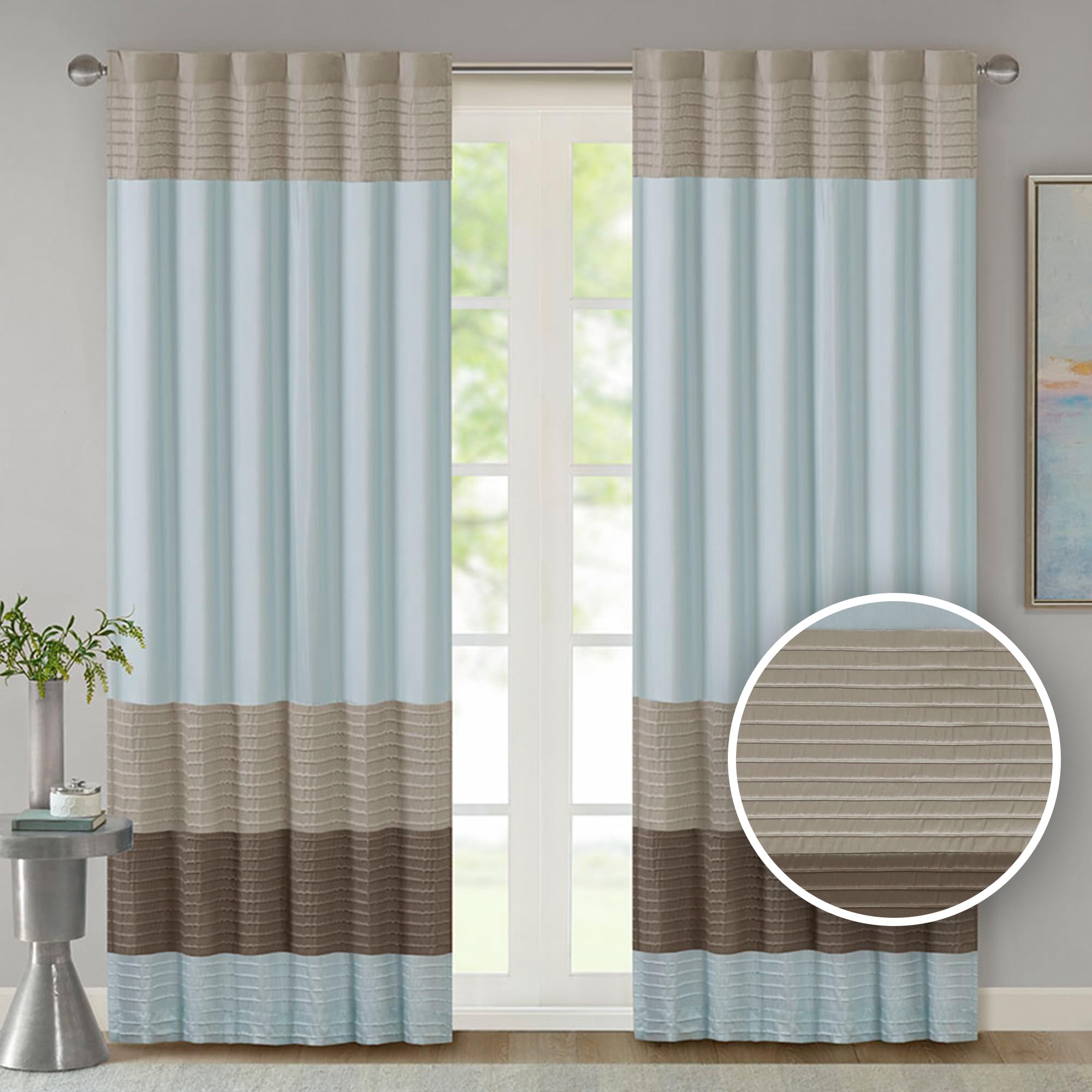 Amazon.com: Madison Park Window Curtain Single Panel Faux Silk, Elegant ...