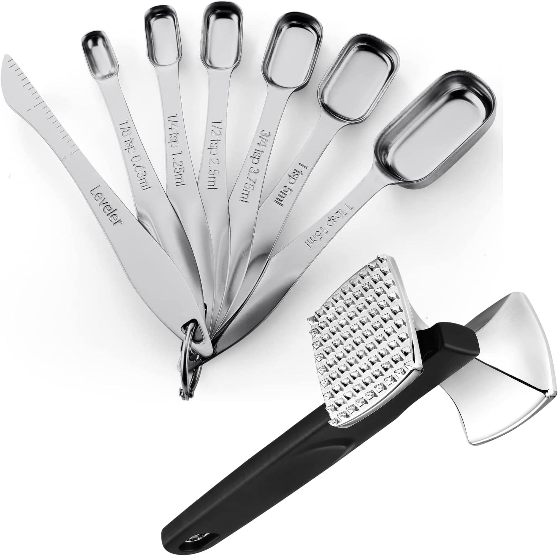 Amazon.com: Spring Chef Stainless Steel Rectangular Measuring Spoons ...